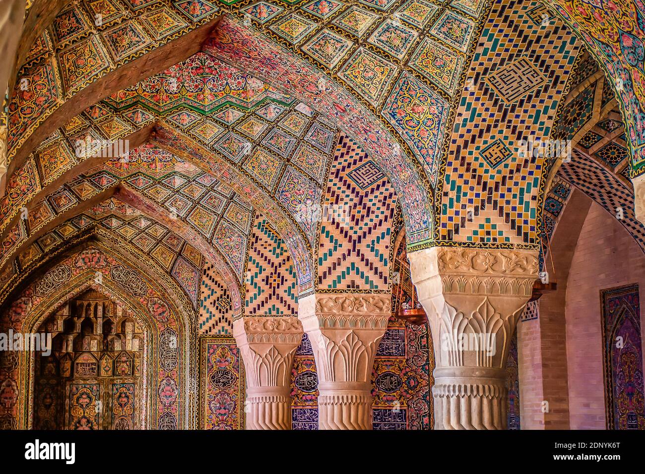 Fascinating Islamic architecture With Colored tiles Stock Photo - Alamy
