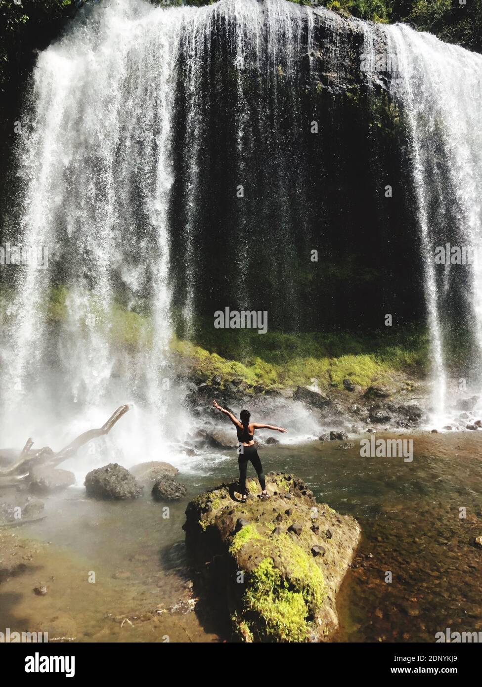 Waterfall woman palau hi-res stock photography and images - Alamy
