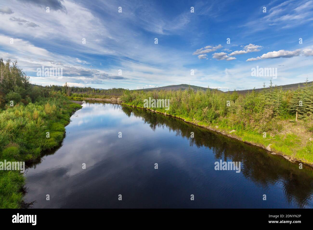 Beautiful blue river in Alaska Stock Photo - Alamy