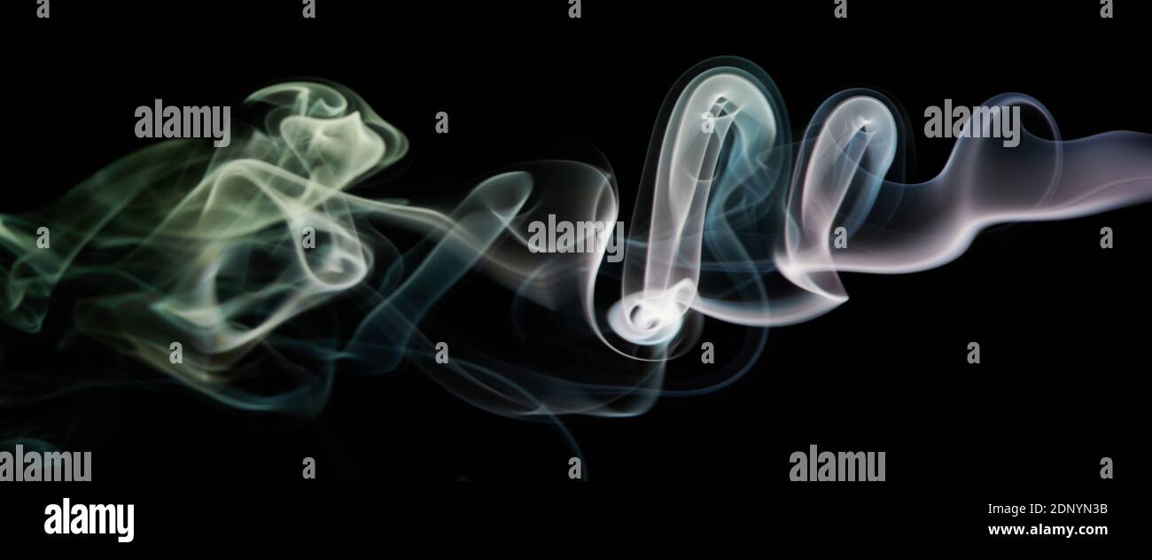 Abstract colorful transparent smoke background with smooth shape in ...
