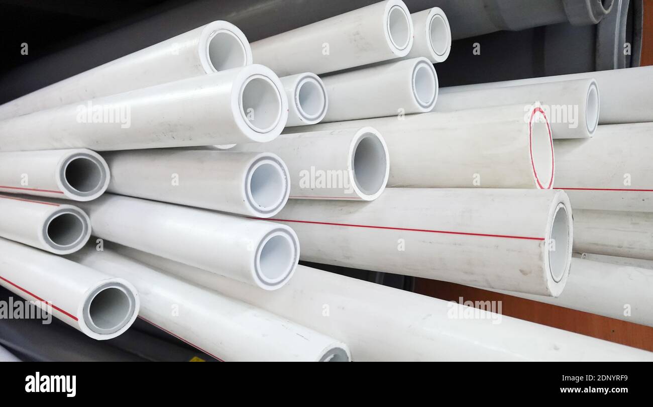 Close up shot of PVC pipes Stock Photo - Alamy