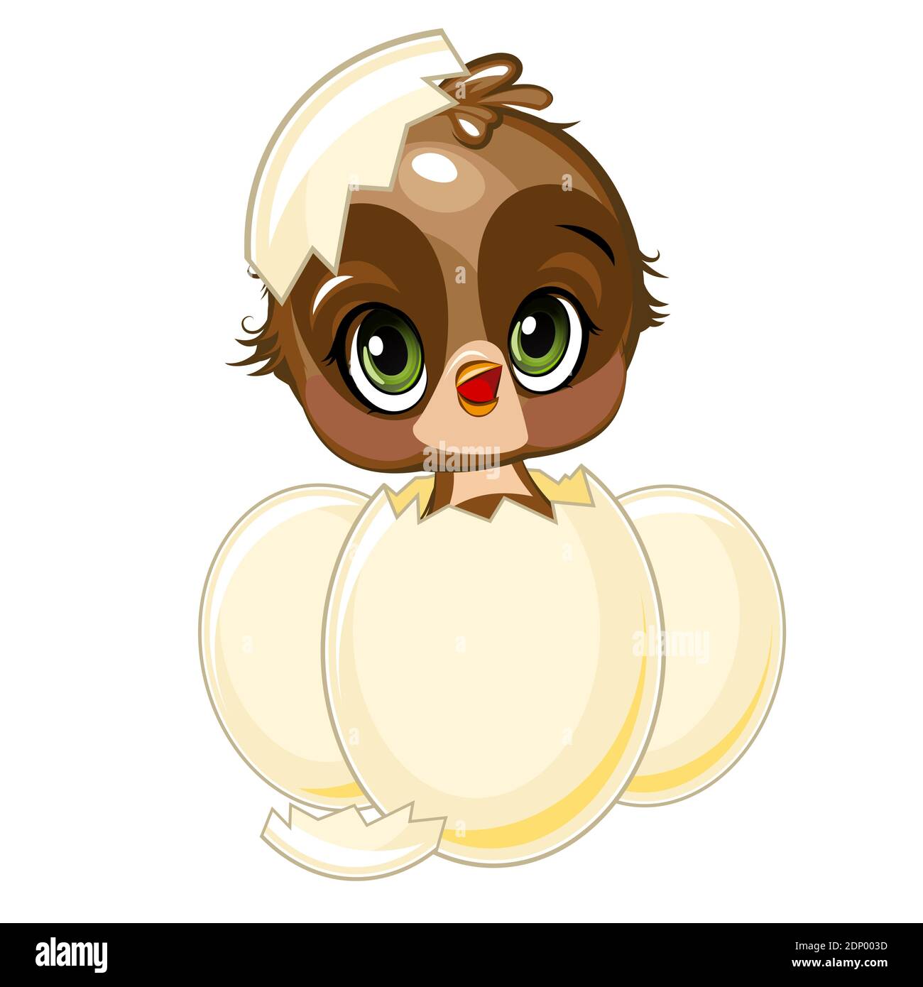 A little sparrow hatched from an egg. Funny chick. Cute and funny baby ...