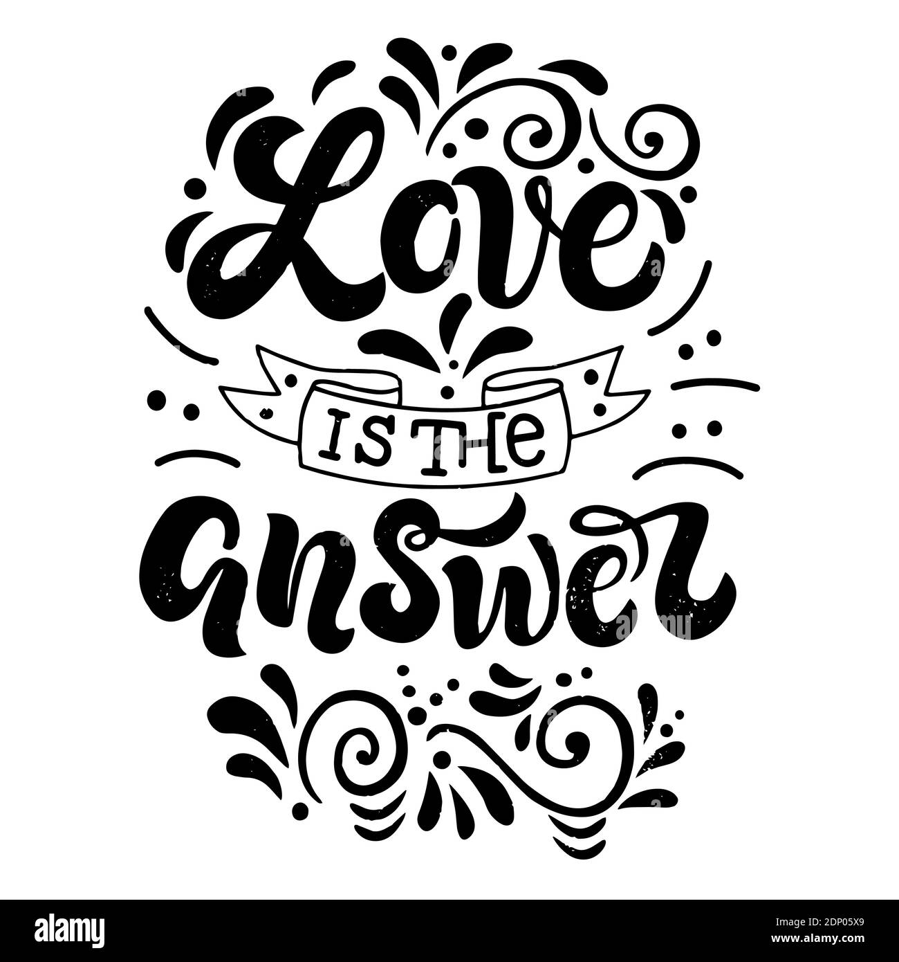 Hand drawn lettering composition for valentines day - love is the ...