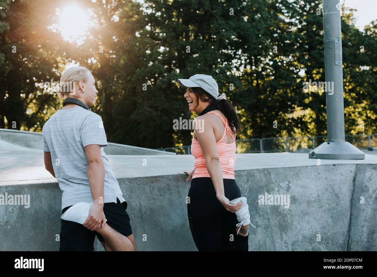 Couple exercising together Stock Photo - Alamy