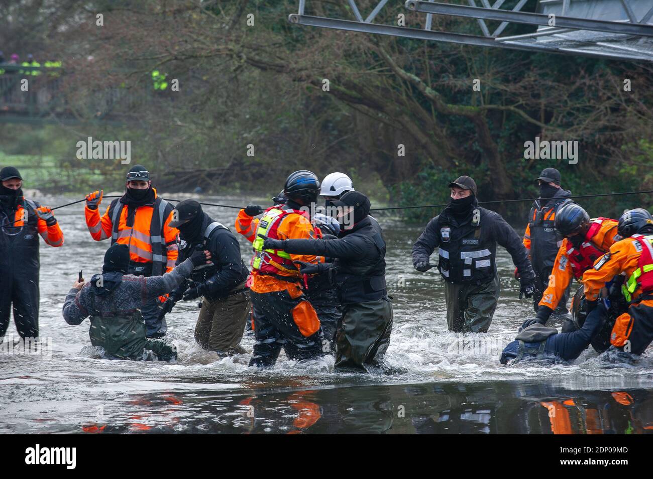 Denham, Buckinghamshire, UK. 8th December, 2020. Two stop HS2 activists ...
