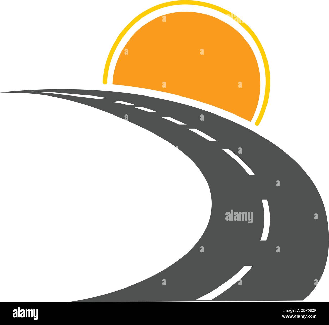 Road and sun logo vector illustration , Sun set concept Stock Vector ...
