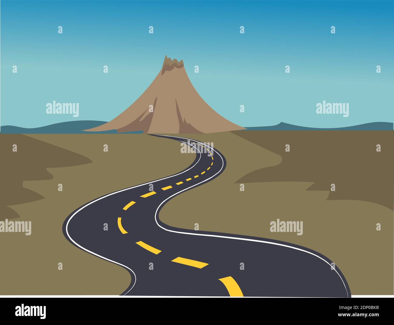 Volcanic Landscape vector image and illustration Stock Vector Image ...