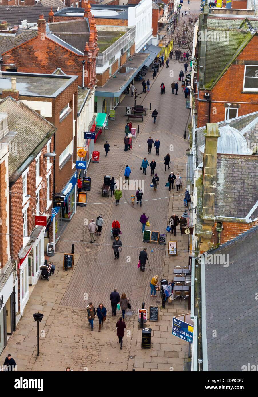 Town centre shops pedestrianised high street hi-res stock photography ...