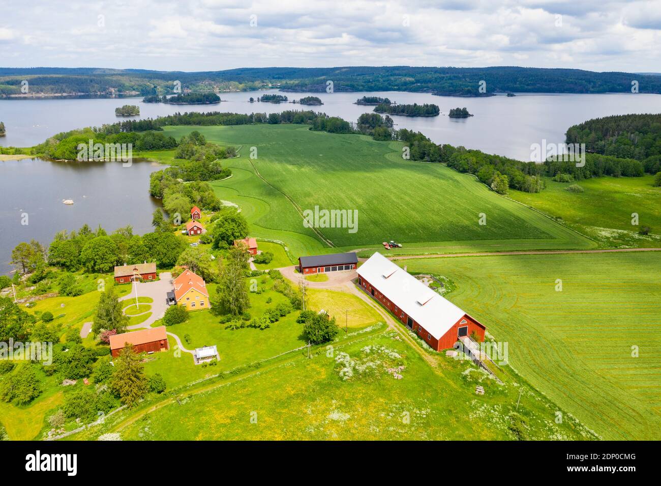 Rural landscape at lake Stock Photo - Alamy
