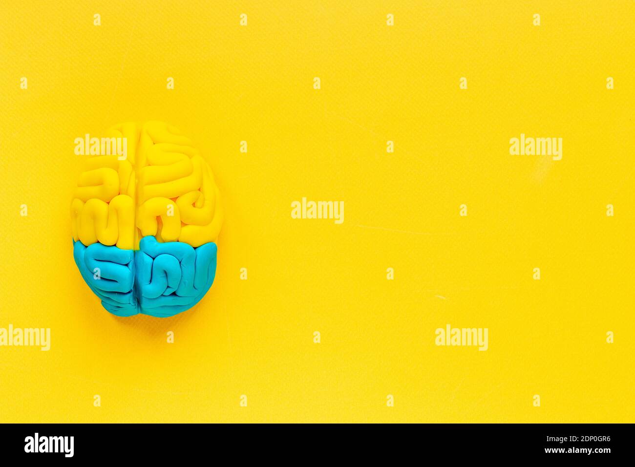 Top view of human brain made of clay. Mental health concept Stock Photo ...