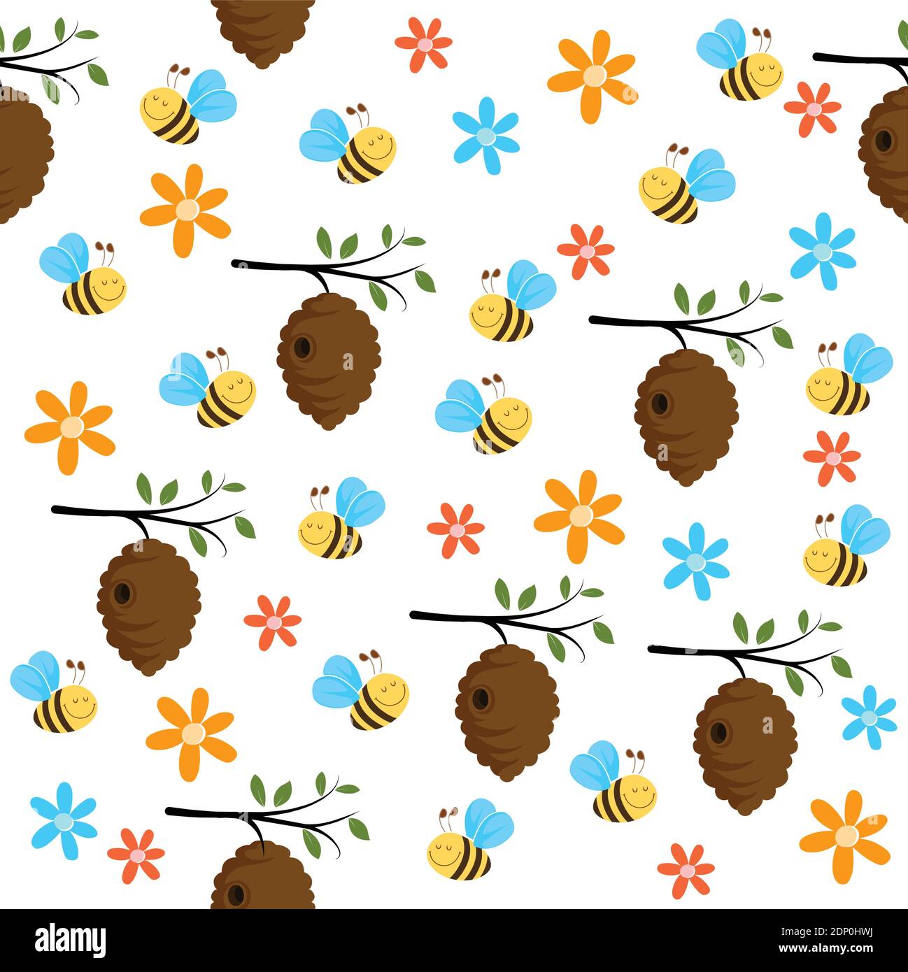 Bee and bee hive pattern Stock Vector Image & Art - Alamy
