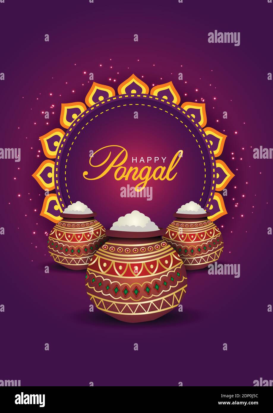 Happy Pongal celebrations banner, template or poster design. South ...