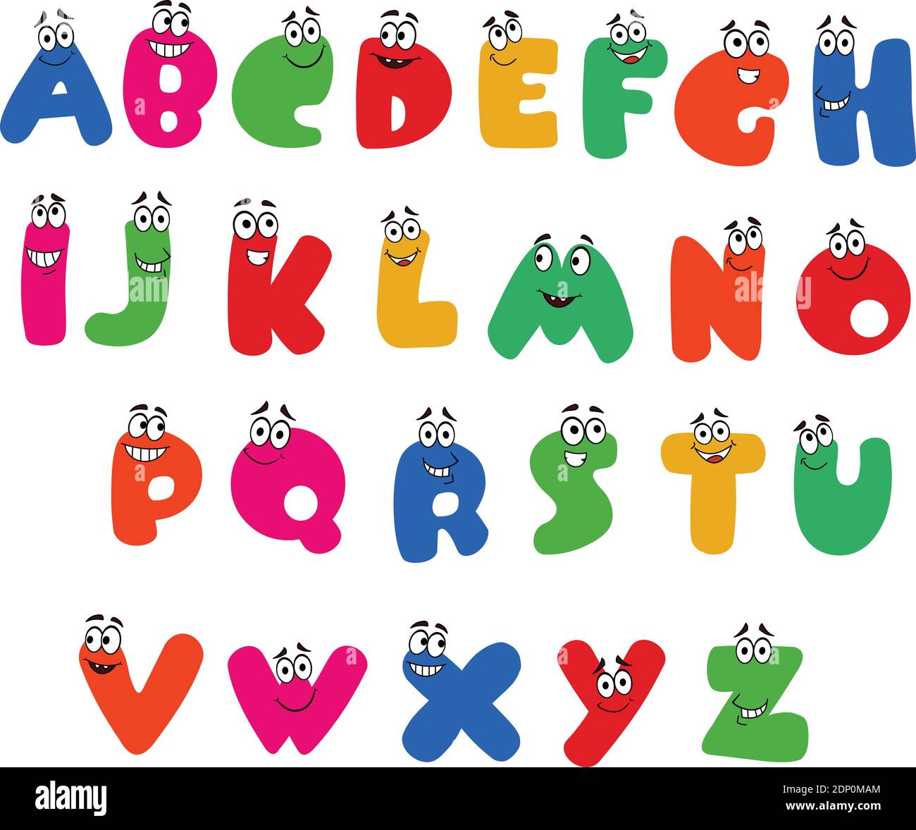 Funny Stylized Cartoon alphabets theme font vector image Stock Vector ...