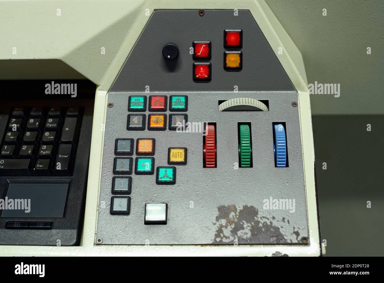 A panel control of a color grade of the color master machines Stock ...