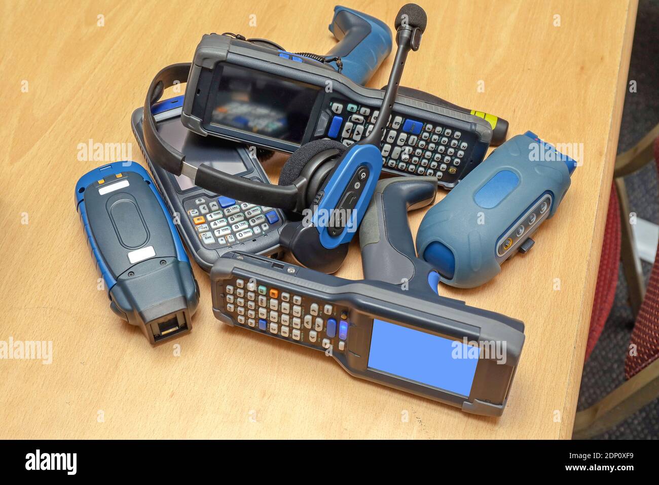 Handheld Barcode Scanner Reader Portable Computer Devices Stock Photo ...