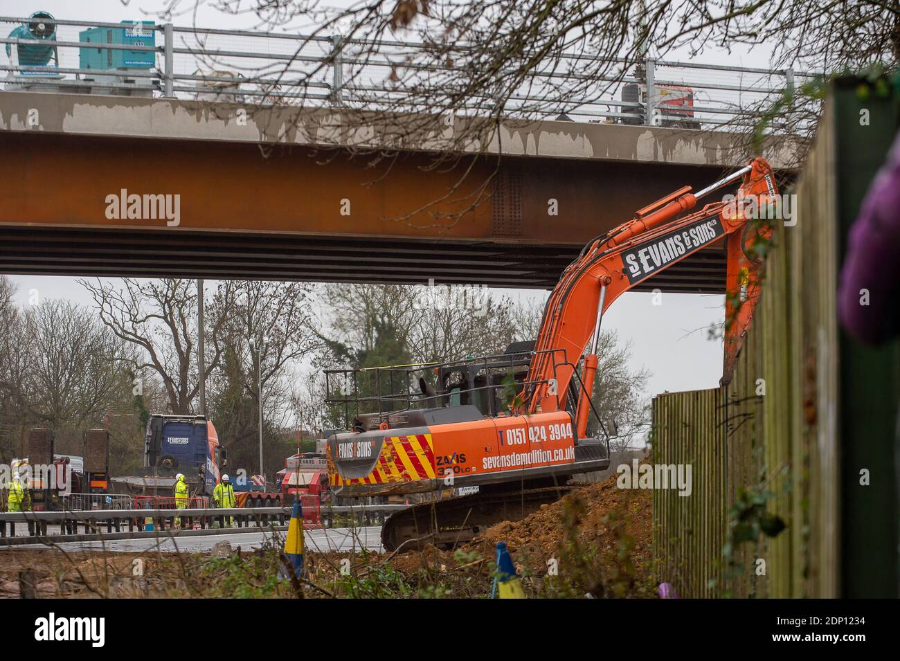 Slough, Berkshire, UK. 13th December, 2020. The old Datchet Road bridge ...
