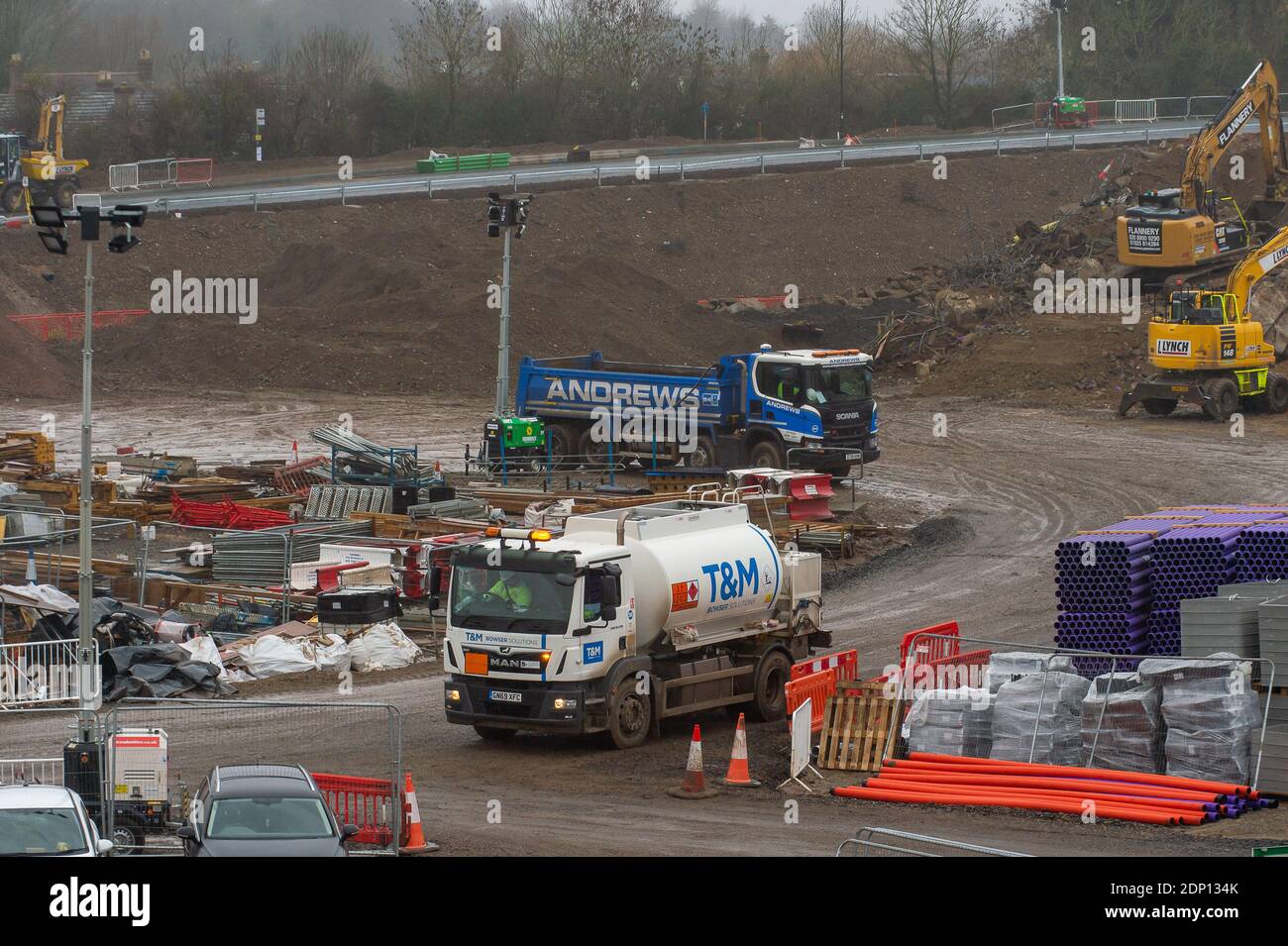 Slough, Berkshire, UK. 13th December, 2020. Former fields where horses ...