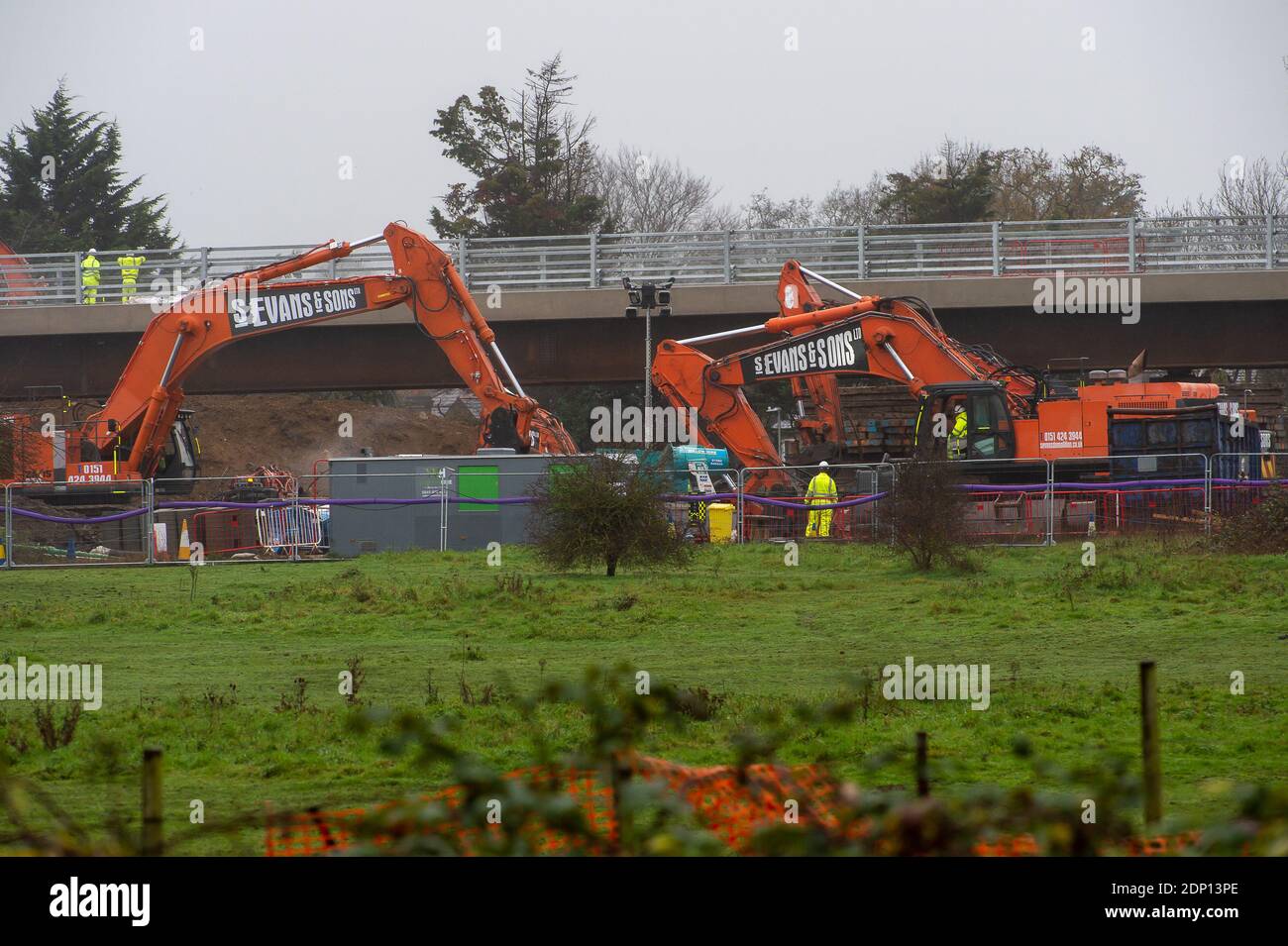 Slough, Berkshire, UK. 13th December, 2020. The old Datchet Road bridge ...