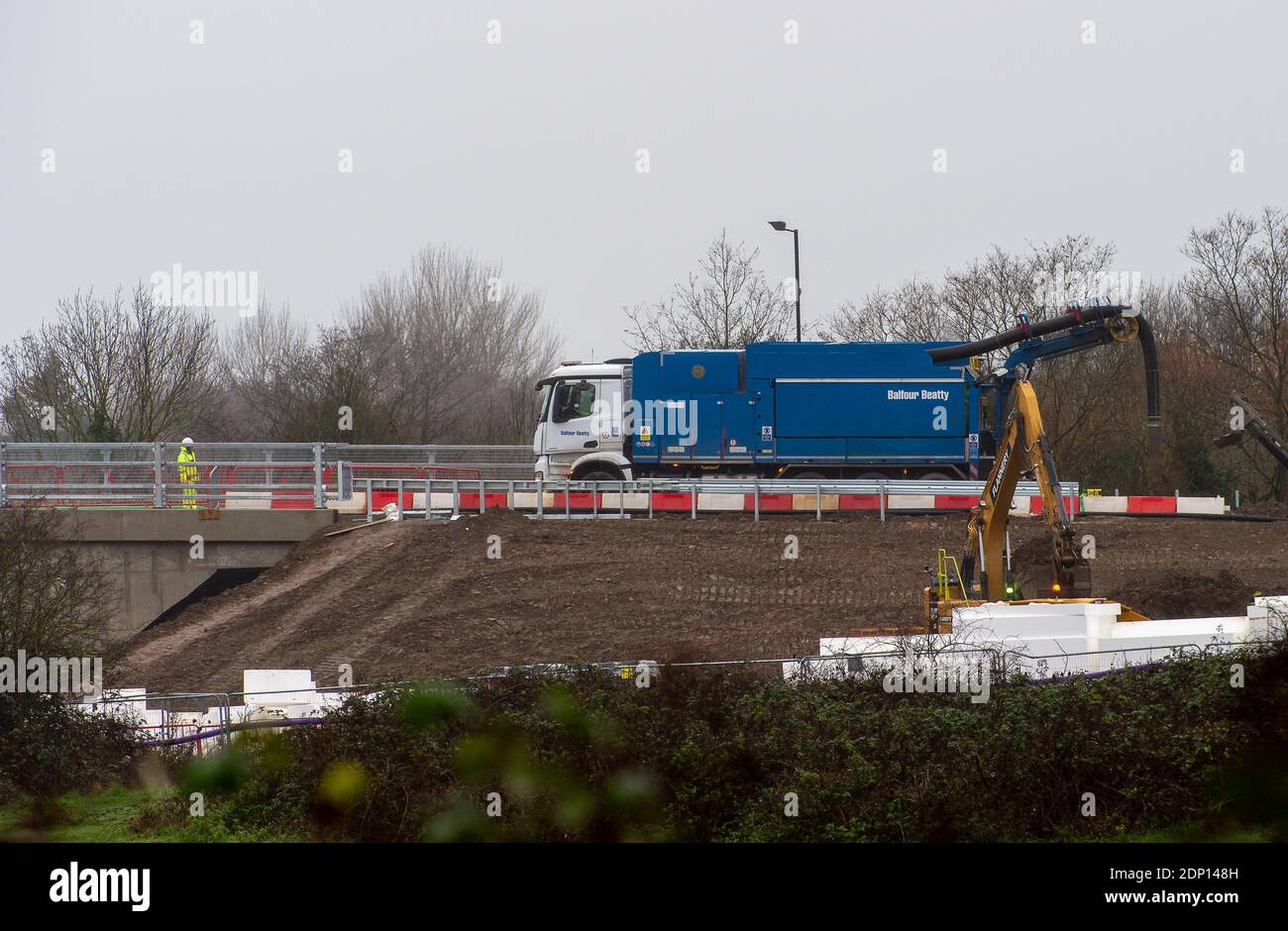 Slough, Berkshire, UK. 13th December, 2020. The old Datchet Road bridge ...