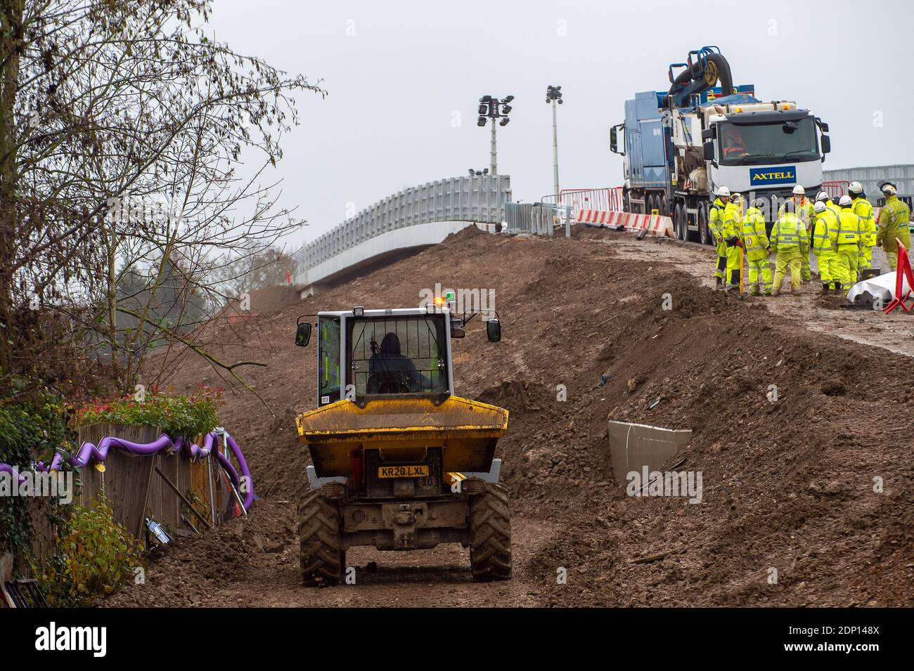 Slough, Berkshire, UK. 13th December, 2020. The old Datchet Road bridge ...