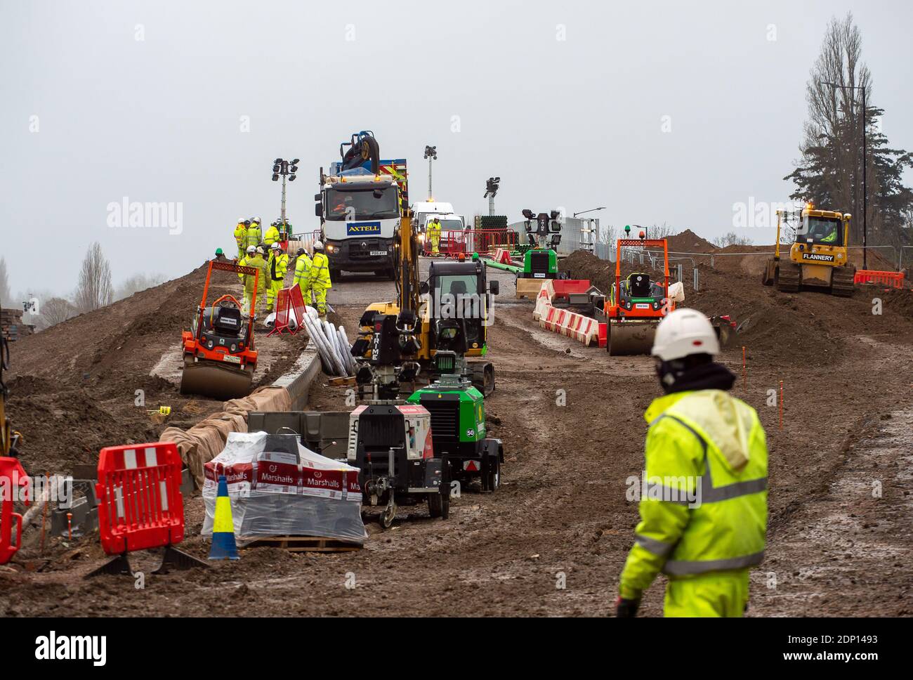Slough, Berkshire, UK. 13th December, 2020. The old Datchet Road bridge ...