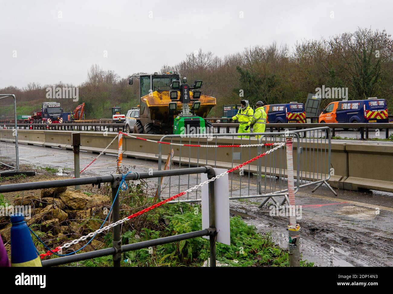 Slough, Berkshire, UK. 13th December, 2020. The old Datchet Road bridge ...
