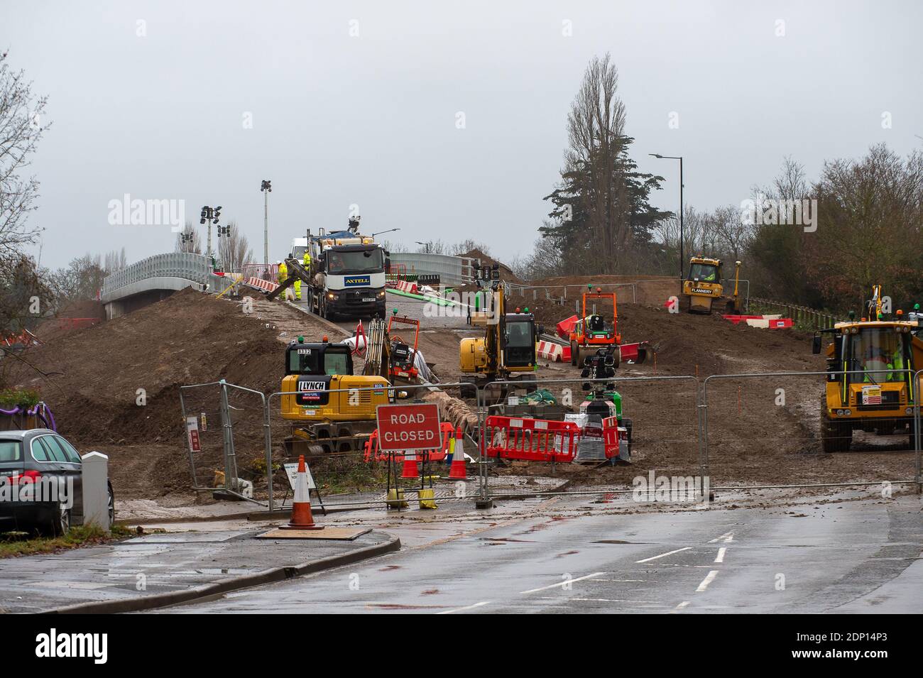 Slough, Berkshire, UK. 13th December, 2020. The old Datchet Road bridge ...