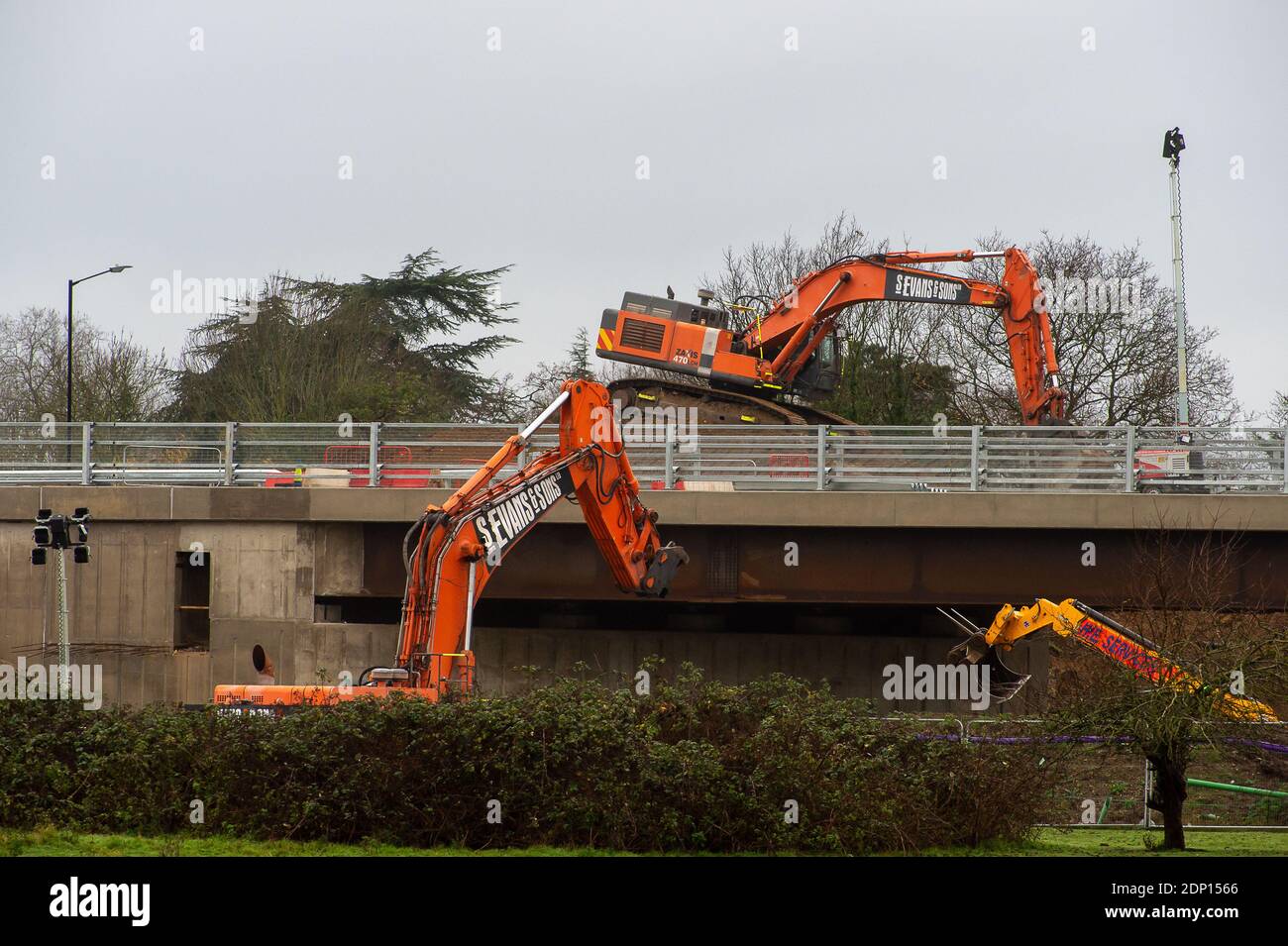 Slough, Berkshire, UK. 13th December, 2020. The old Datchet Road bridge ...