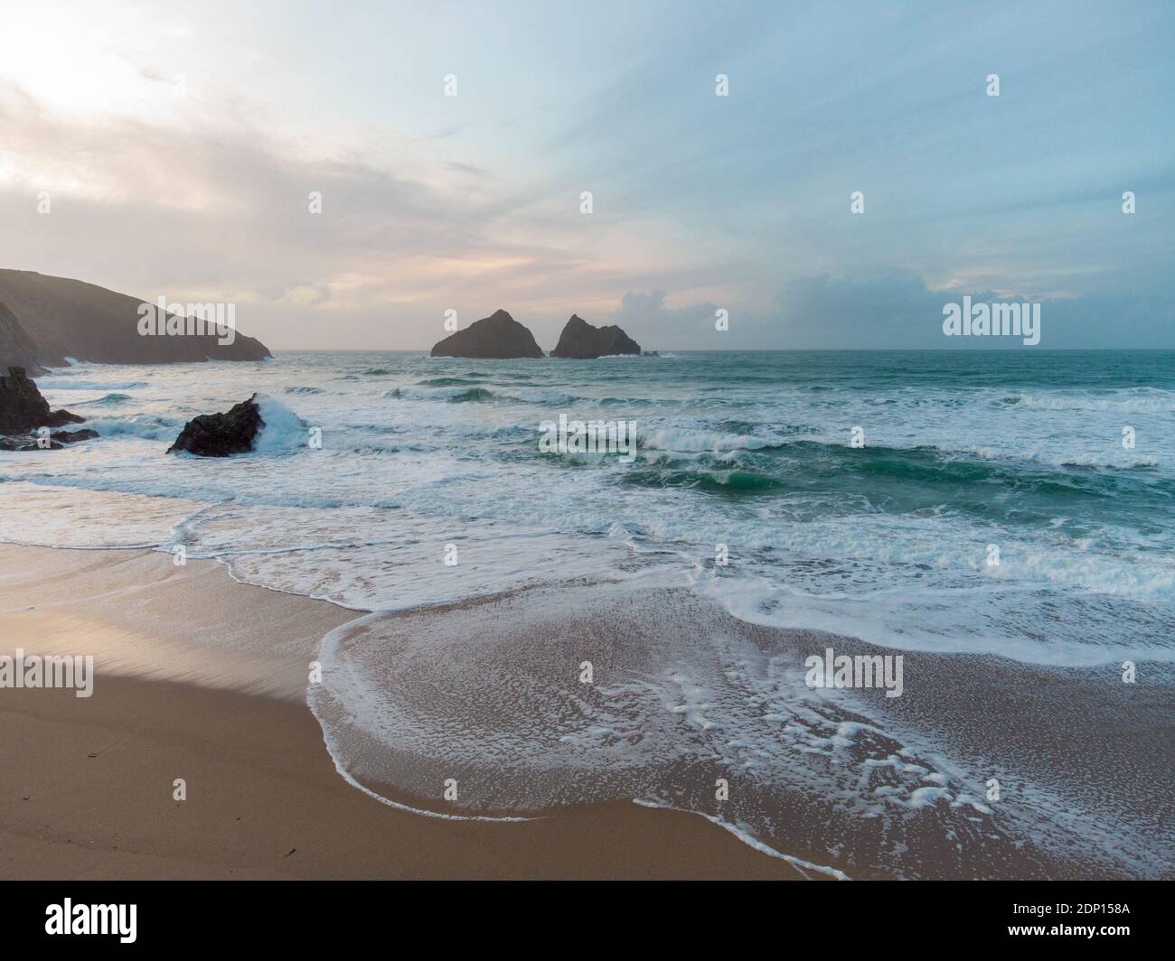 Holywell bay cornwall England uk Stock Photo - Alamy