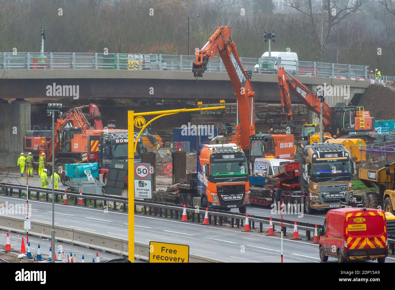 Slough, Berkshire, UK. 13th December, 2020. The old Datchet Road bridge ...