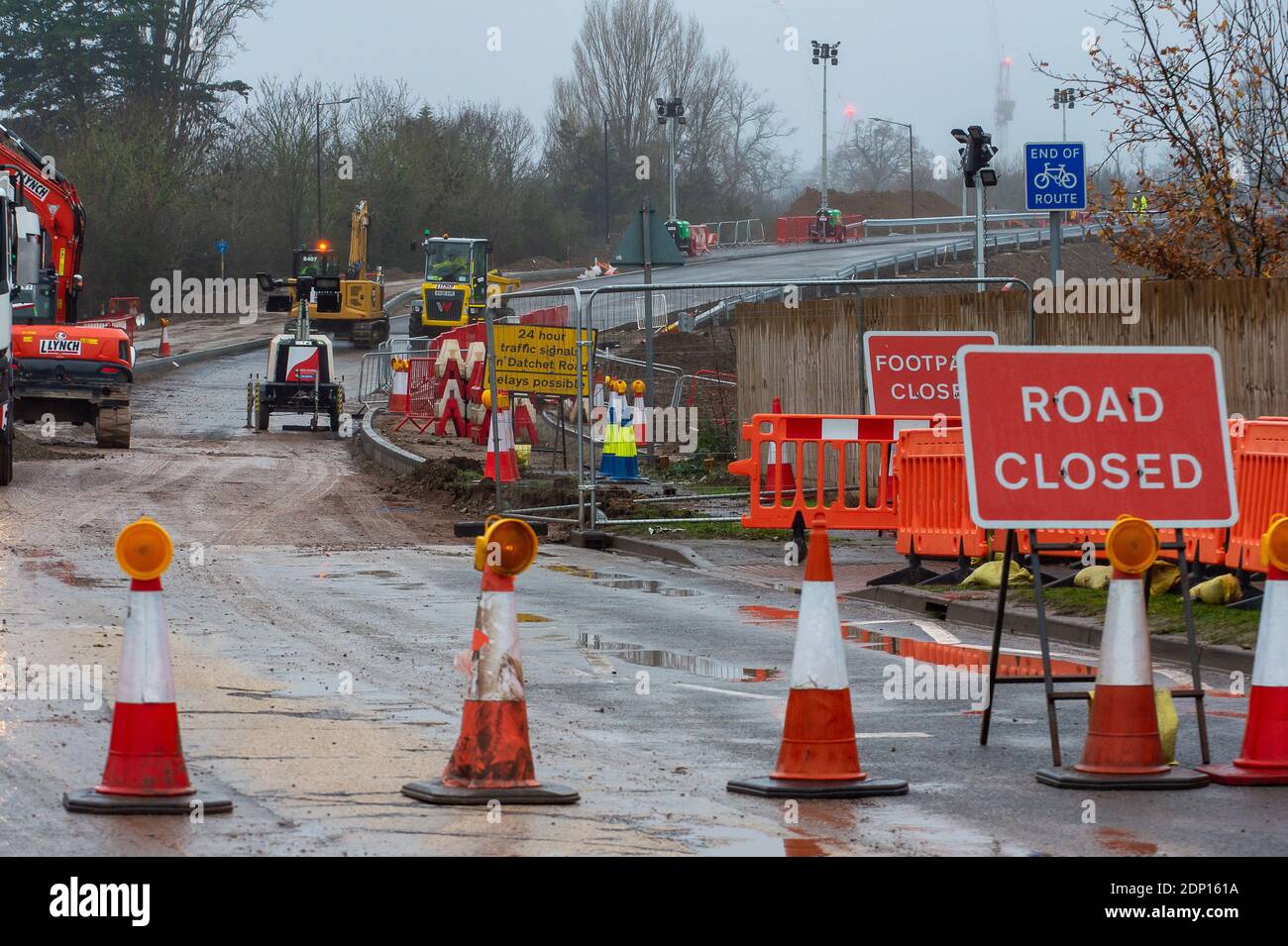 Slough, Berkshire, UK. 13th December, 2020. The old Datchet Road bridge ...