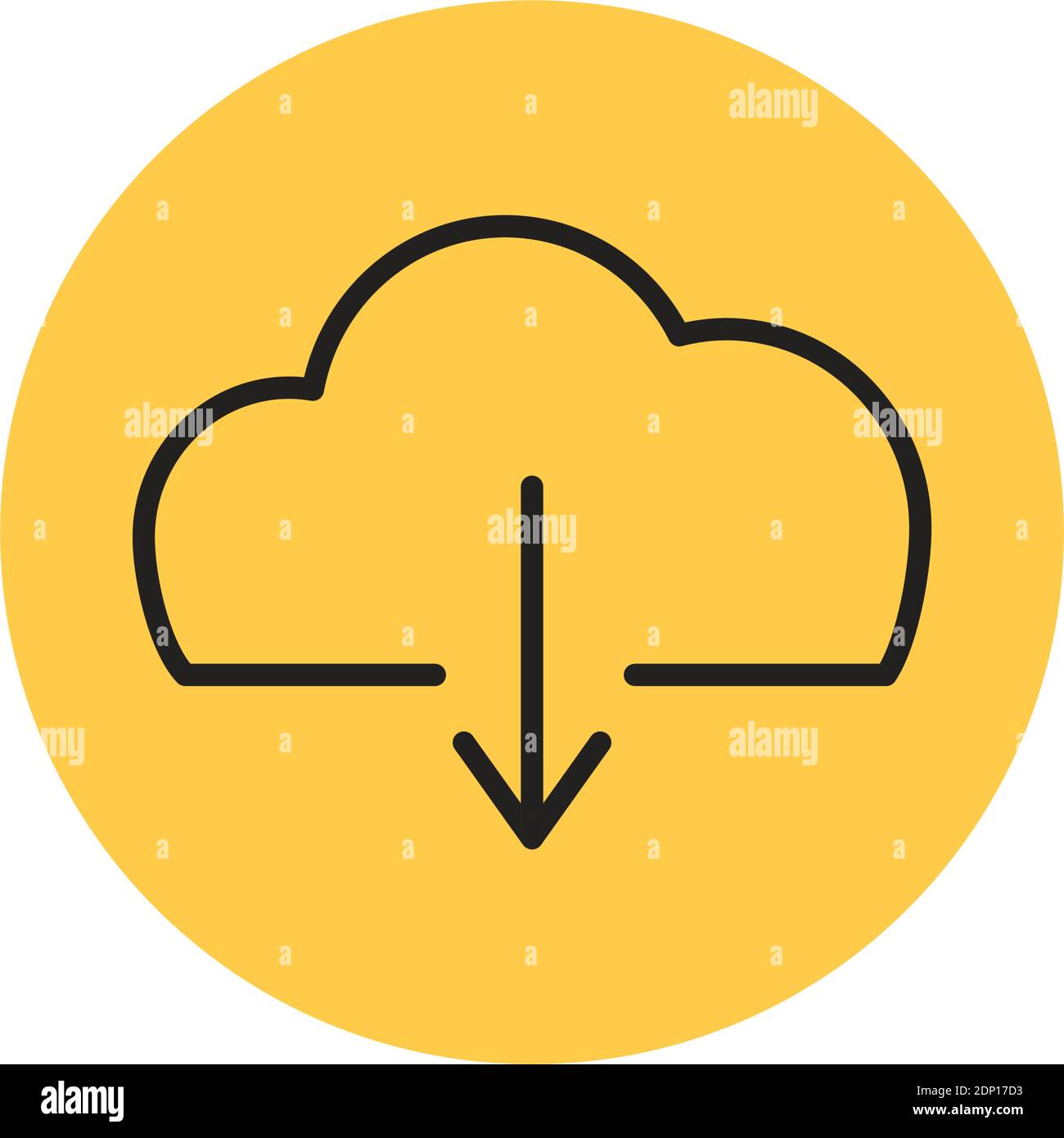 Isolated download computers tecnology online yellow logo- Vector Stock ...