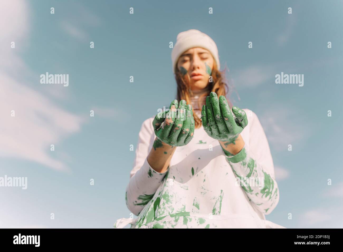 Pray hand hands looking up focus hi-res stock photography and images ...