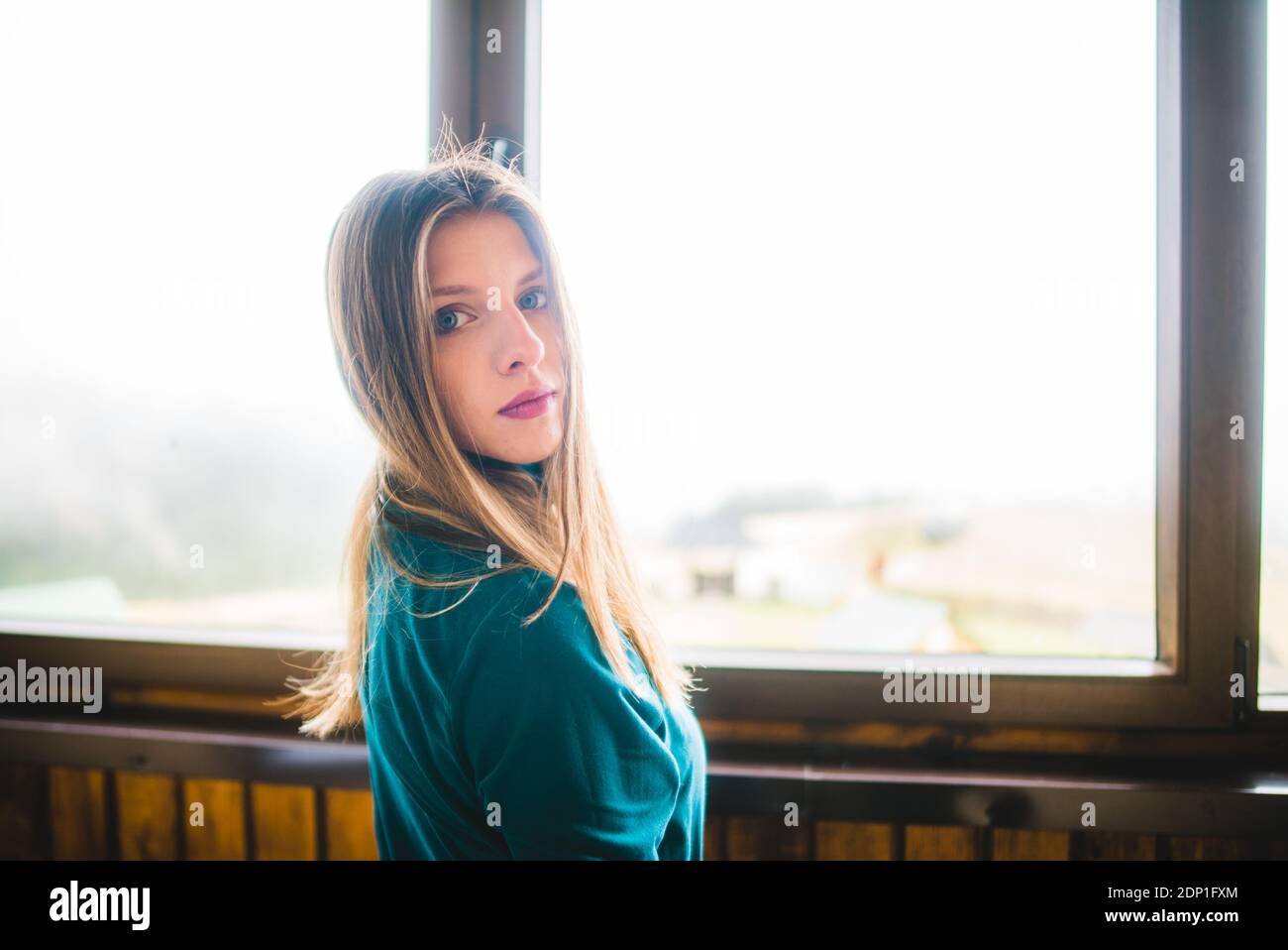 Girl Staring by the Window Stock Photo - Alamy