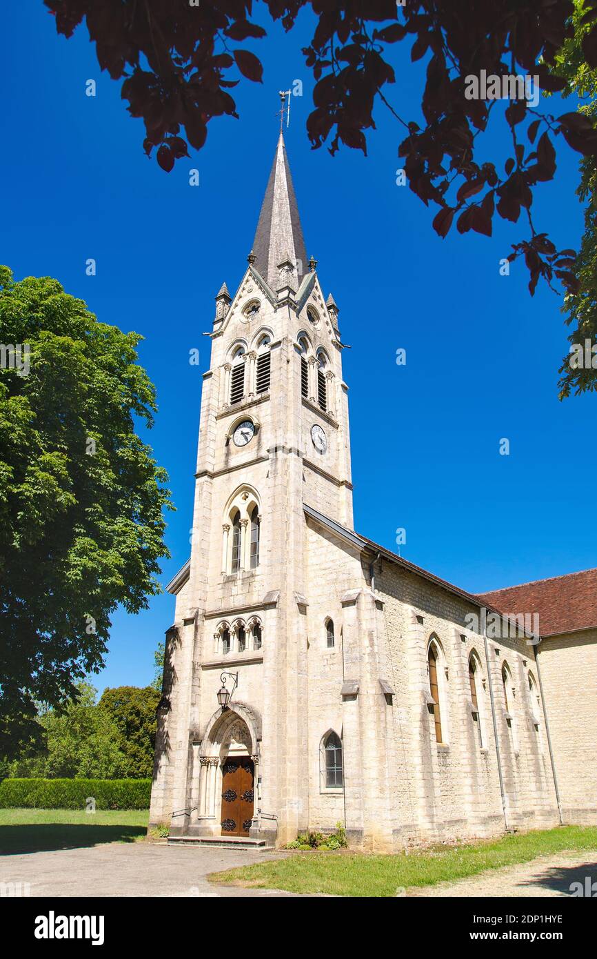 old rural church in france on a sunny day Stock Photo - Alamy