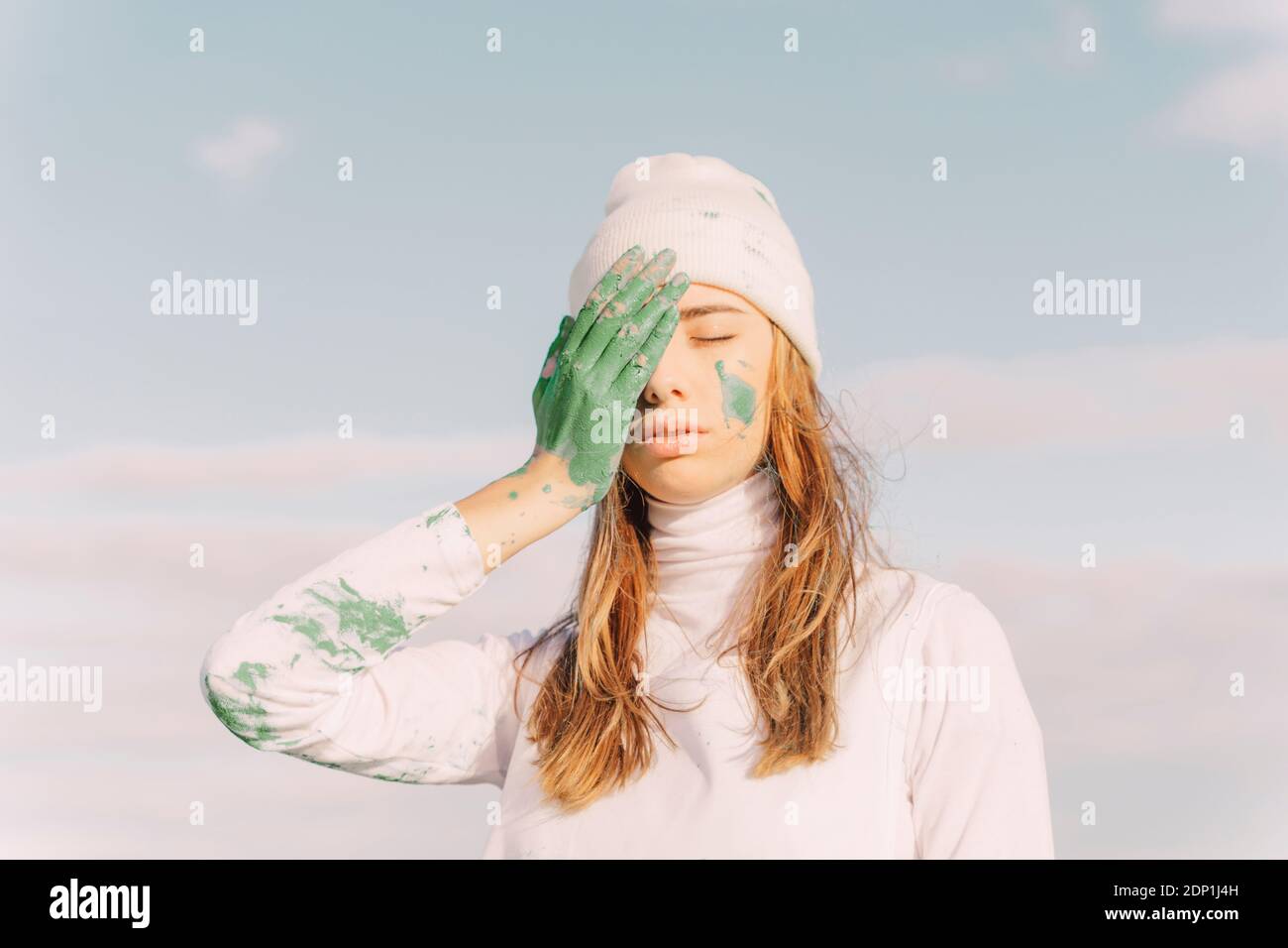 Wool covering eyes hi-res stock photography and images - Alamy