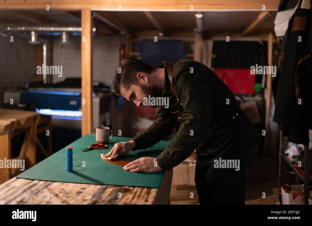 Bearded craftsman standing near hi-res stock photography and images - Alamy