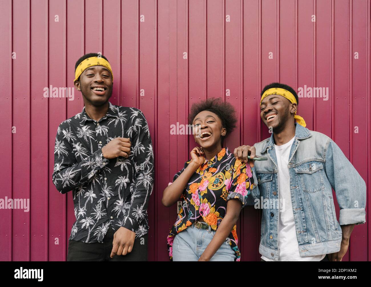 Group picture of three friends having fun together Stock Photo - Alamy