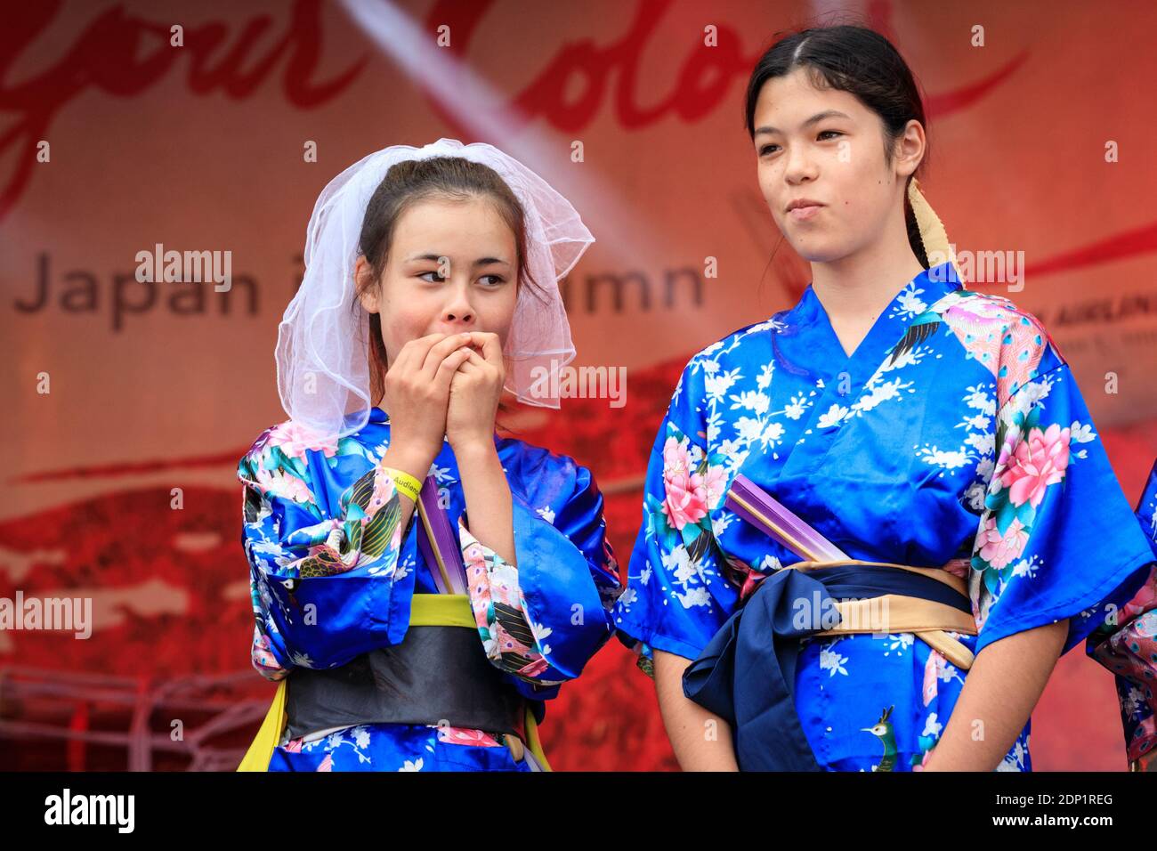 Brighton and Hove Japanese club perform a dance to Kyoki Ranbu at Japan ...