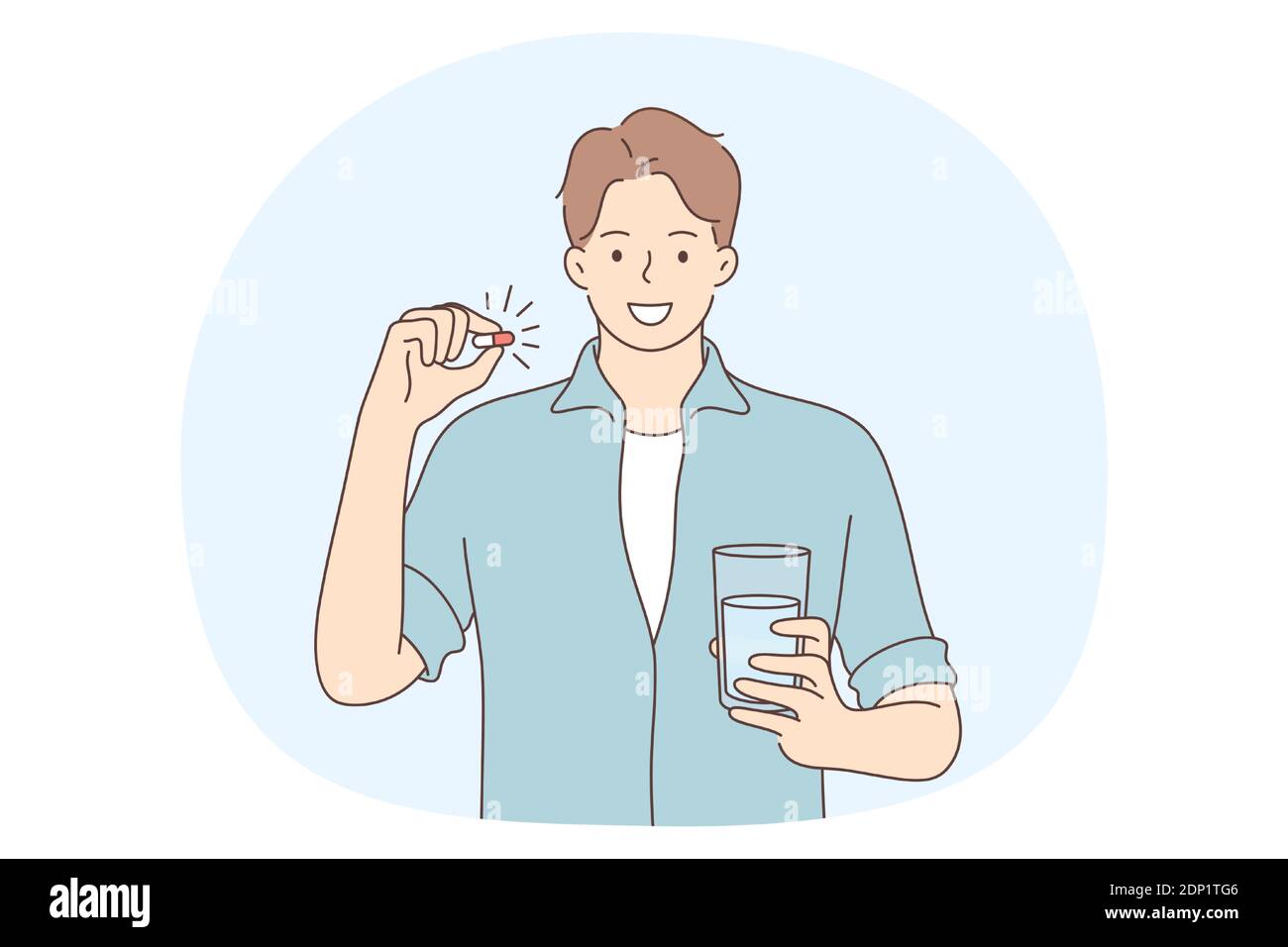 Man take tablet Stock Vector Images - Alamy