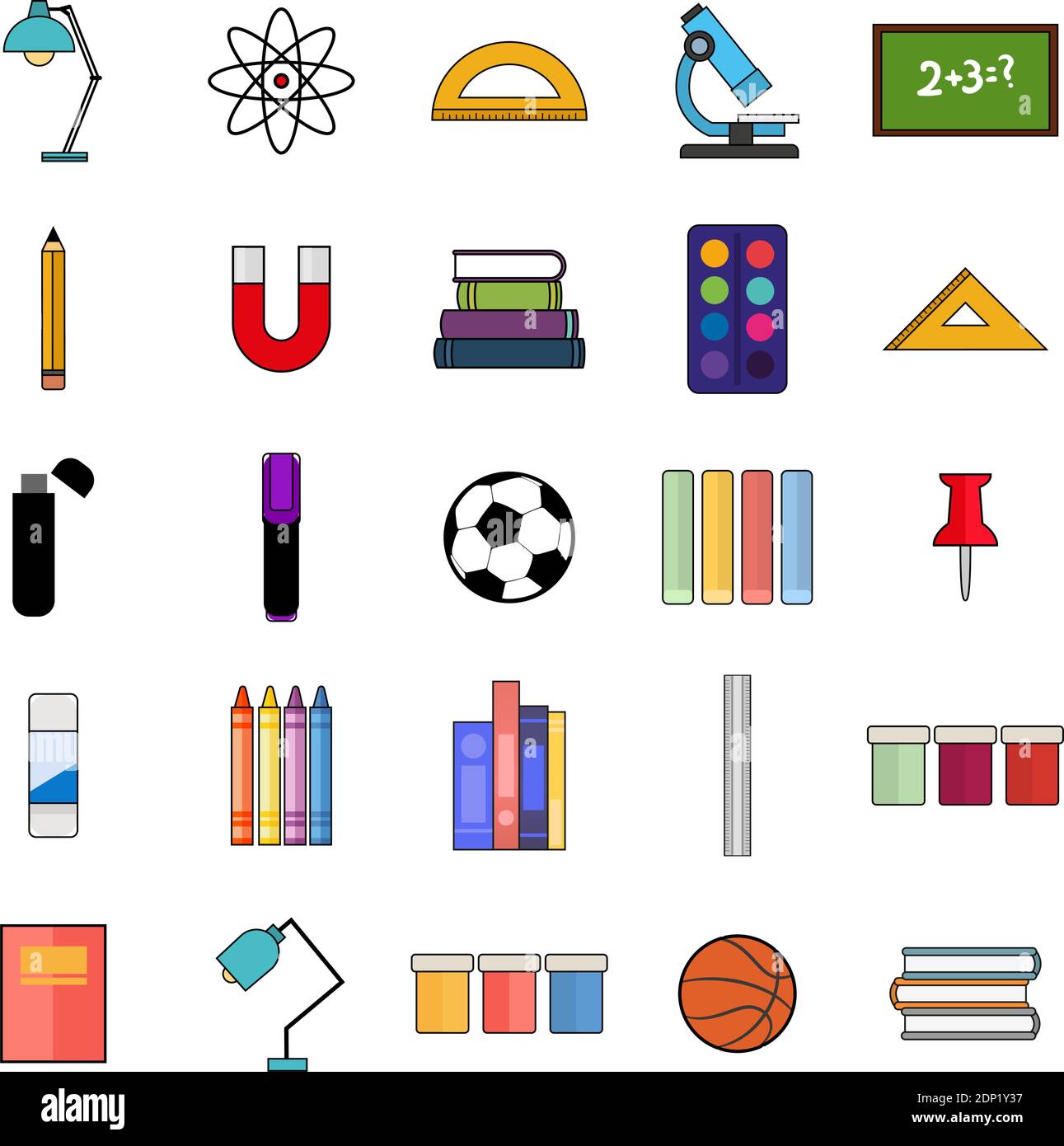 Set group of tools back to school picture icon - Vector Stock Vector ...