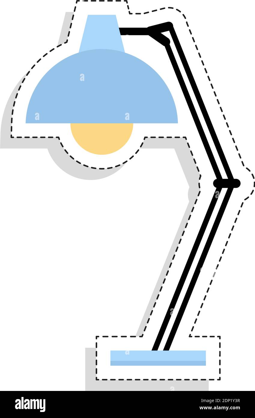 Isolated lamp tool back to school sticker- Vector Stock Vector Image ...