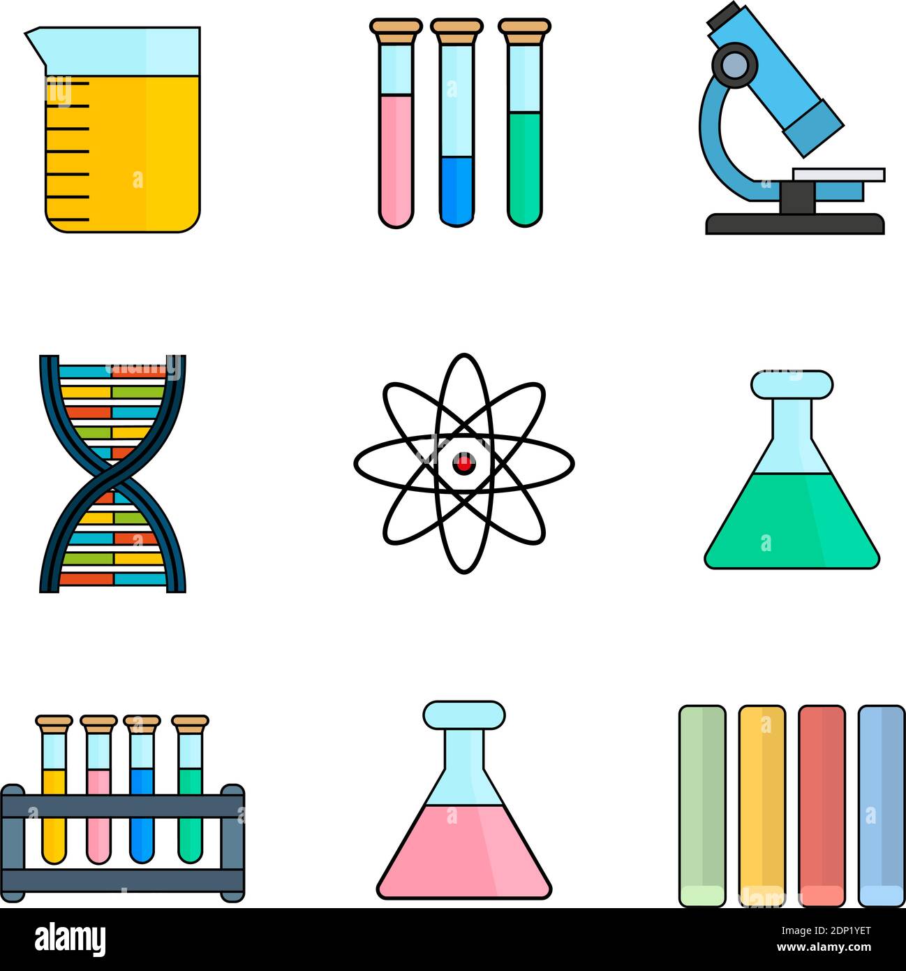Set group of Chemical tool back to school picture icon - Vector Stock ...