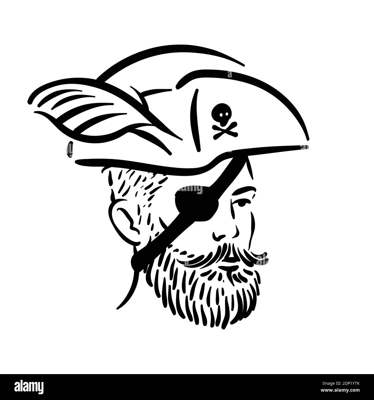 Robber pirate portrait with corsair hat illustration Stock Vector Image ...