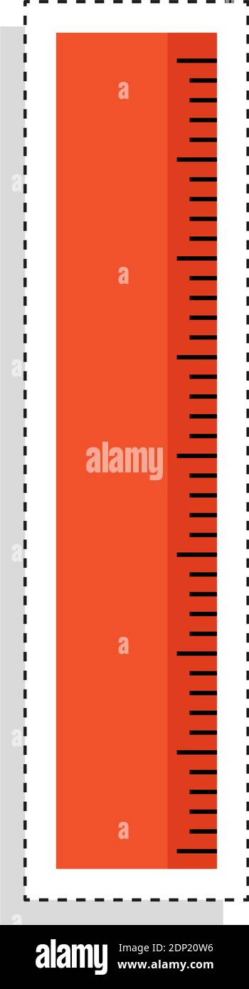 Isolated ruler tool back to school sticker- Vector Stock Vector Image ...
