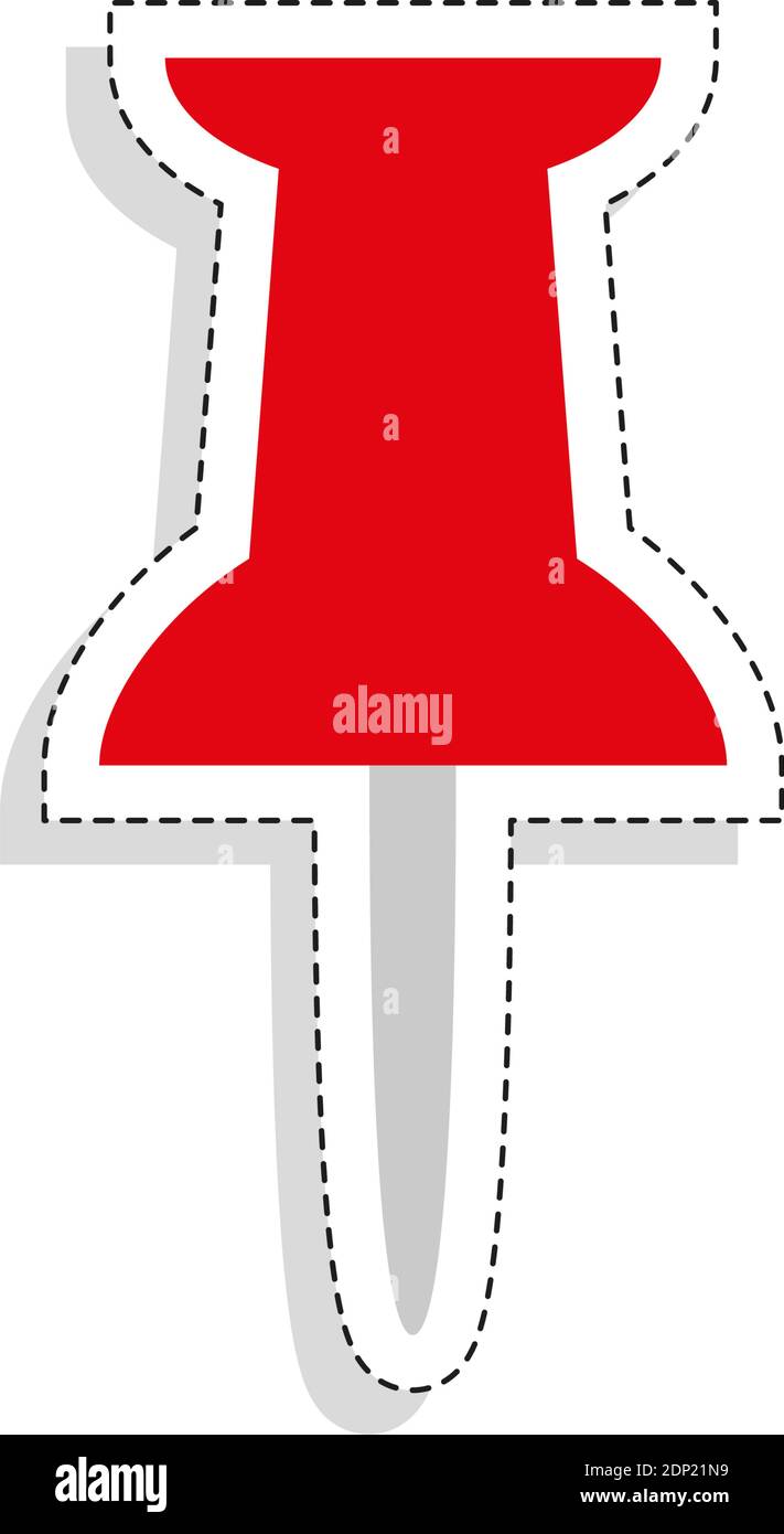 Isolated thumbtack tool back to school sticker- Vector Stock Vector ...