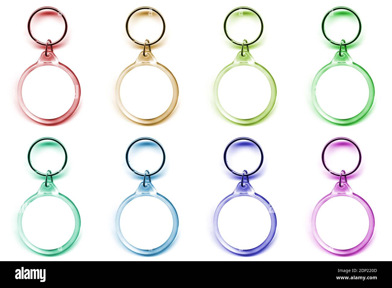color keychains isolated on a white background Stock Photo - Alamy