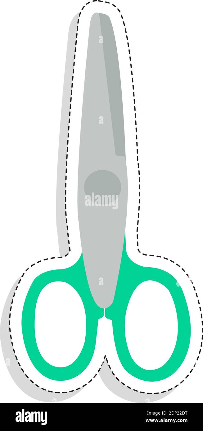 Isolated scissors tool back to school sticker- Vector Stock Vector ...