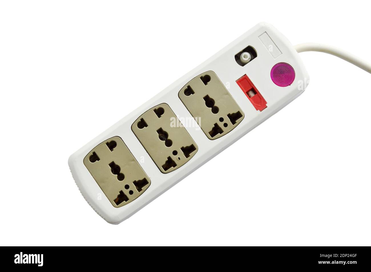 plug socket with assorted hole on white background Stock Photo - Alamy