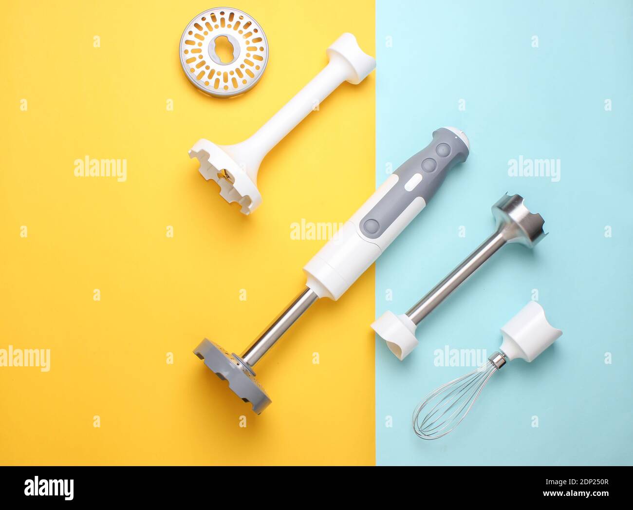 Electric hand mixer. Set of nozzles and containers for blender on ...